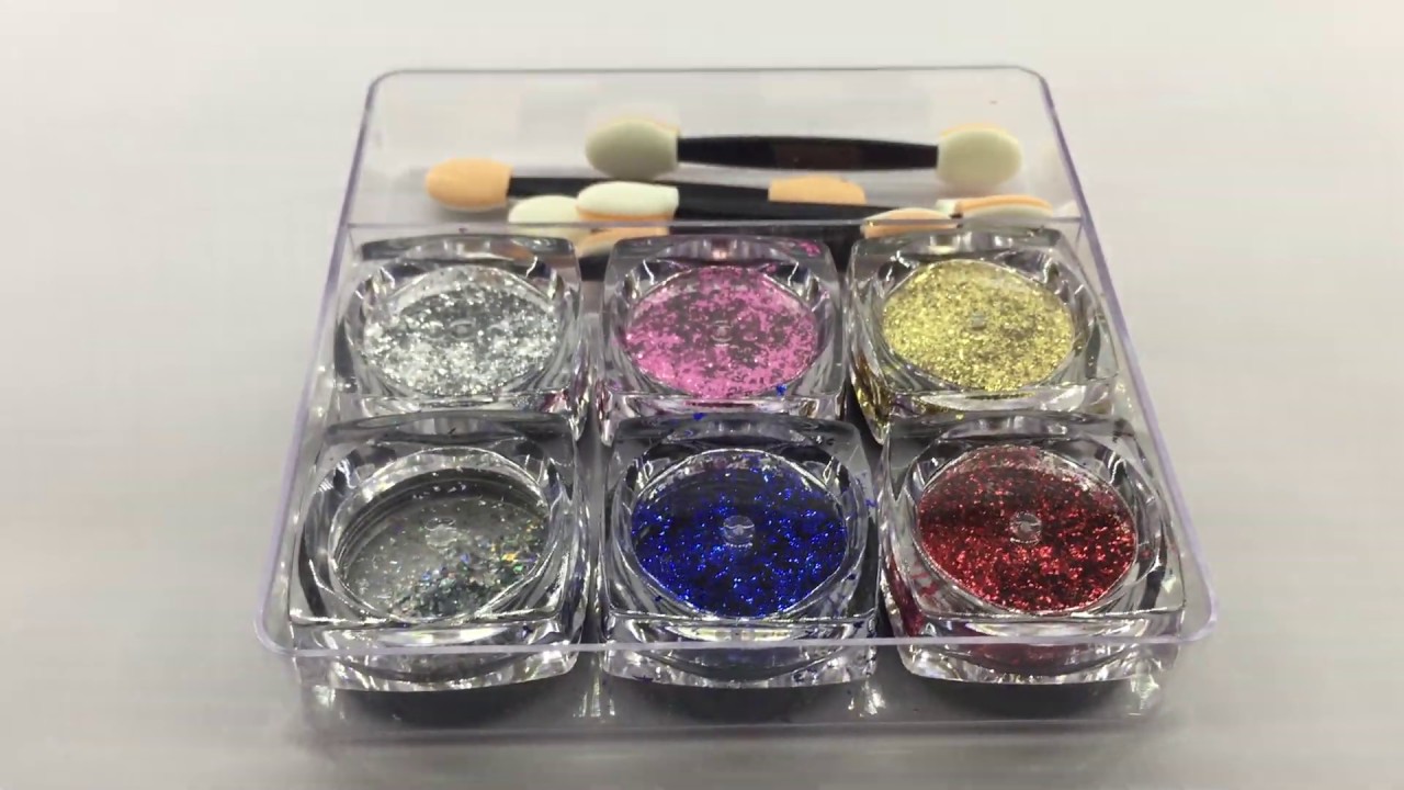 IMG 6357 Efecto Flake Decoración De Uñas 6 Colores Pigmentos - YouTube