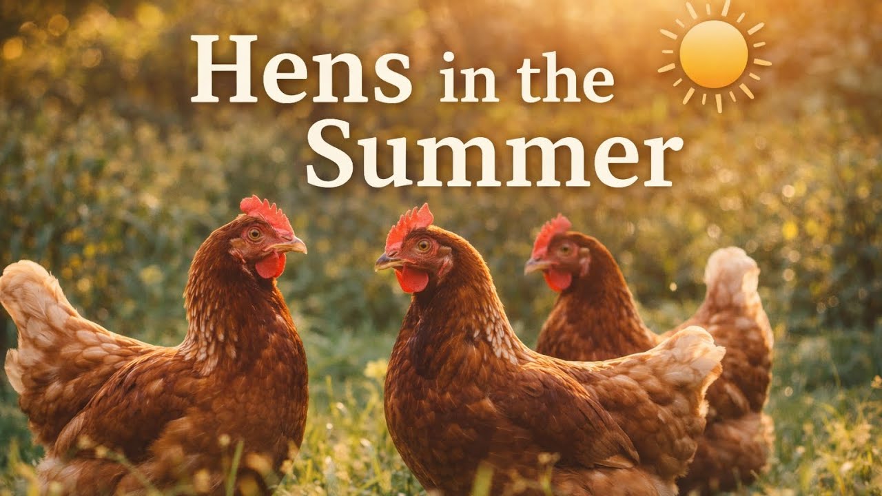 Hens in August: Rhode Island Red and Buff Orpington hens scratch and ...