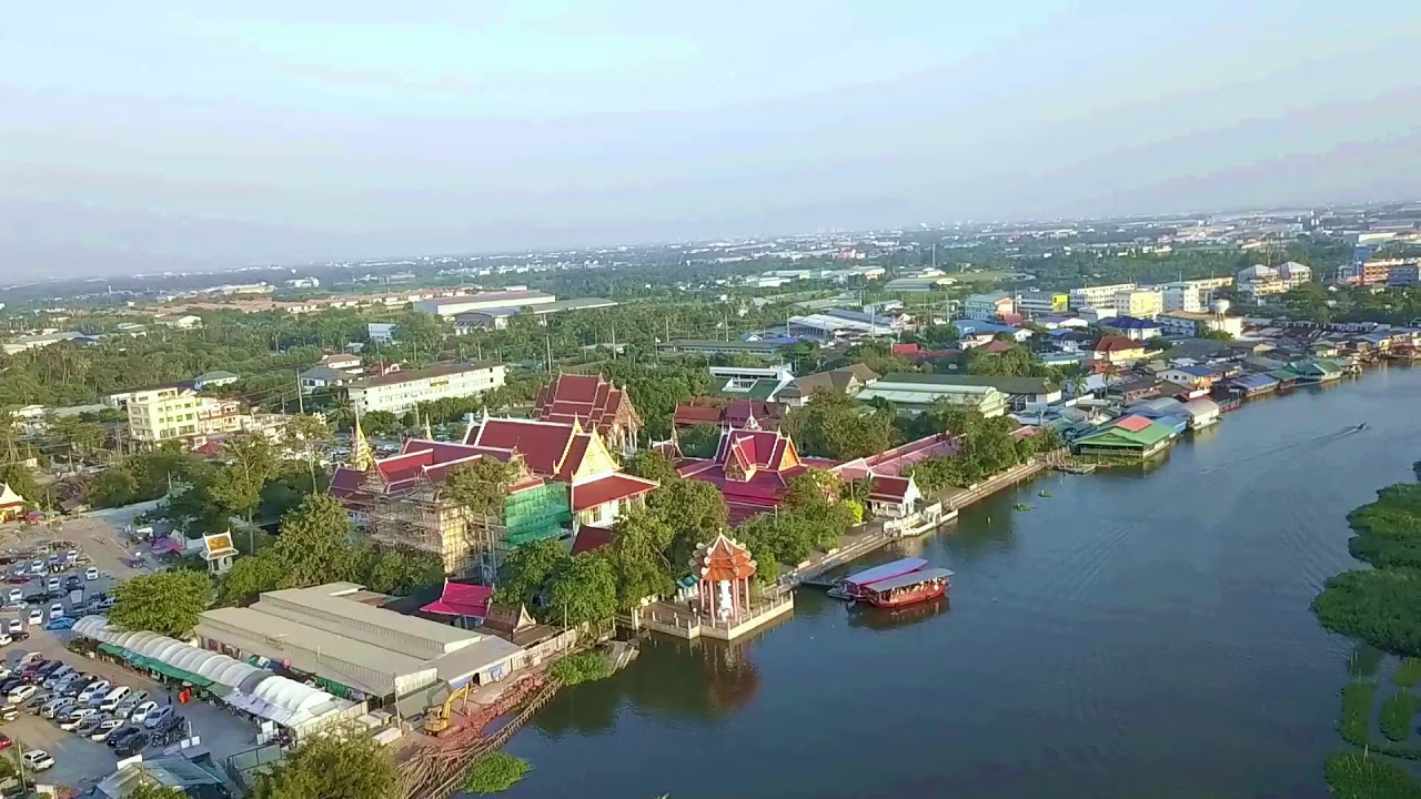 Nakhon Pathom (Thachin River) with Drone Mavic Pro - YouTube