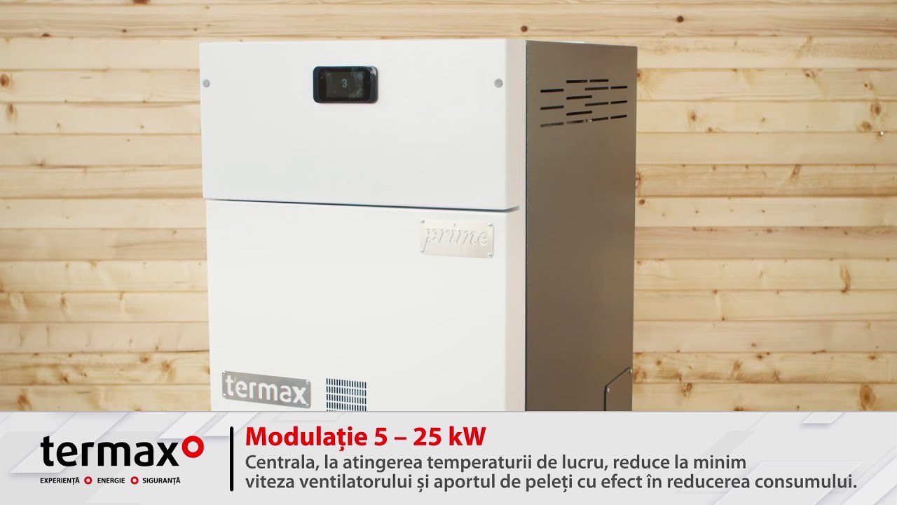 Termax Prime - centrala cu peleti cu meniu in limba romana - YouTube
