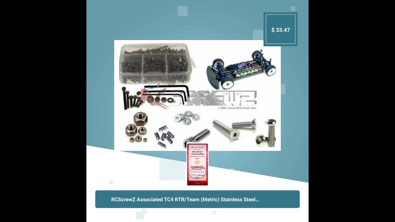 Get 15% Off on RCScrewZ Associated TC4 RTR/Team (Metric) Stainless ...