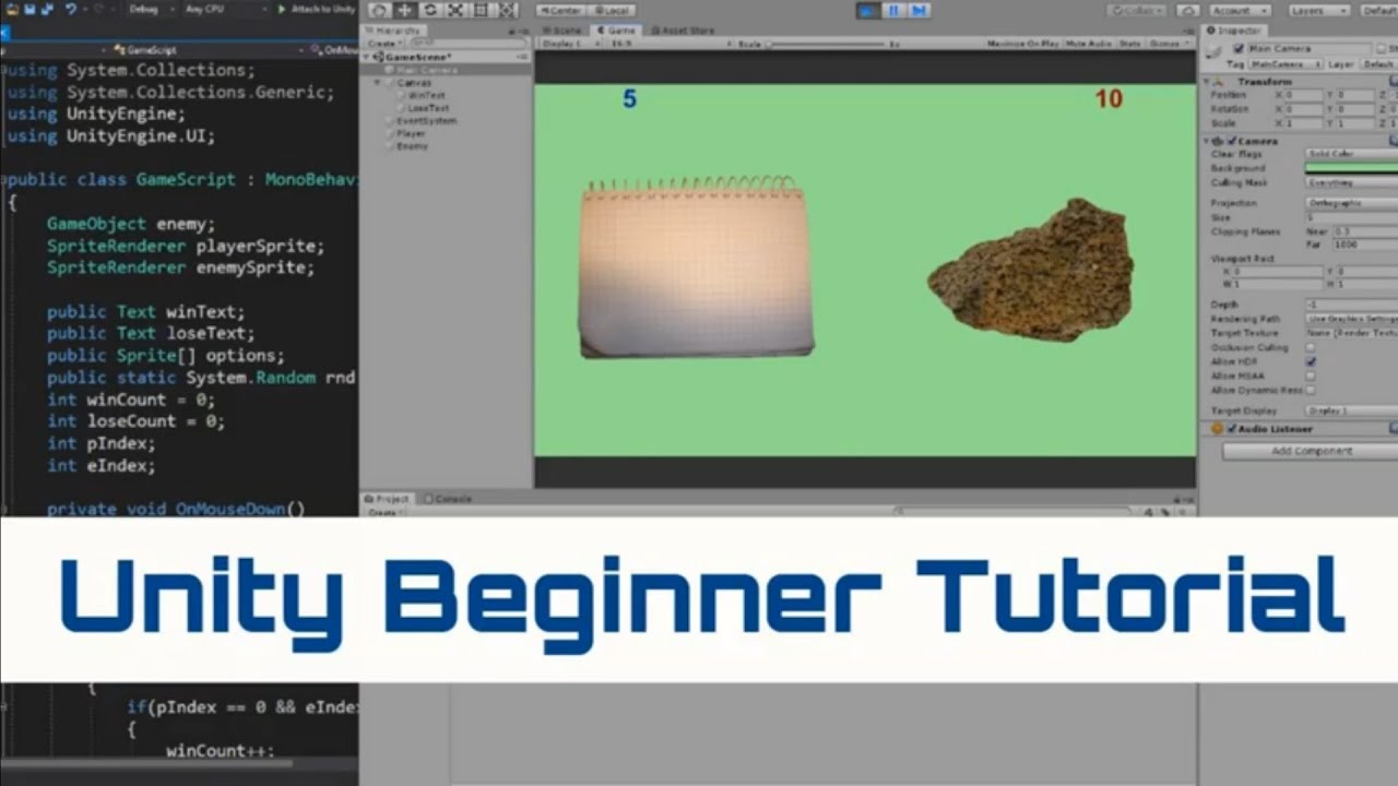 Beginner Project - Easily Make a Paper Rock Scissors Game in Unity ...