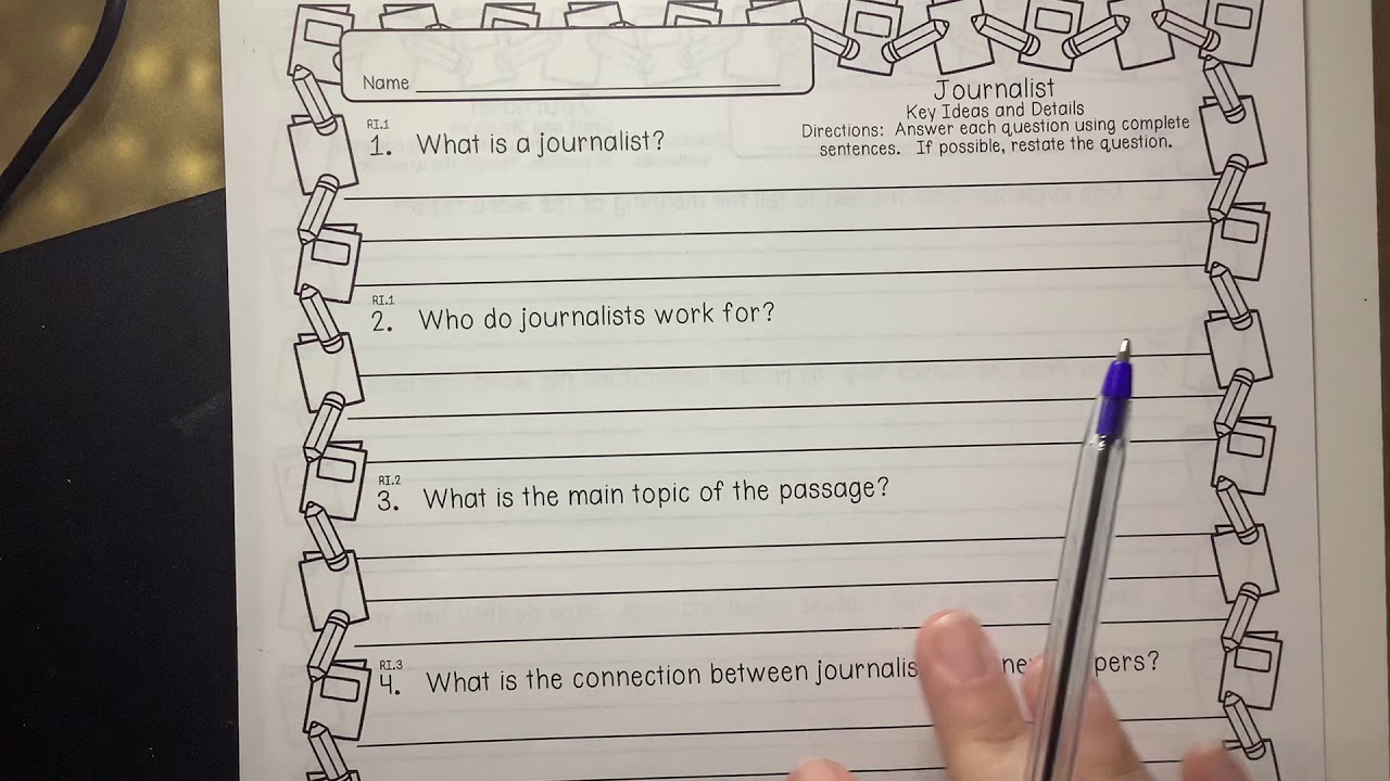5/27 Journalists: key ideas and details - YouTube
