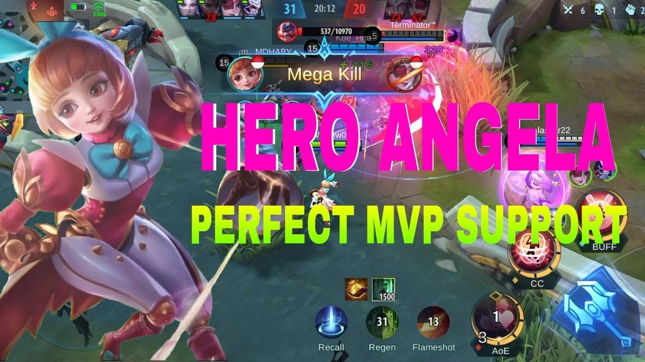 HERO ANGELA | AGGRESSIVE SUPPORT ANGELA MVP - YouTube