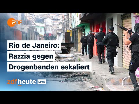 Rio de Janeiro: Tote bei Drogen-Razzia – Polizeieinsatz in Favelas eskaliert | ZDFheute live