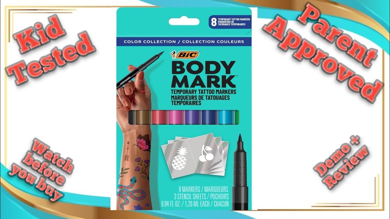BodyMark Temporary Tattoo Marker Review | Vibrant Assorted Colors for ...