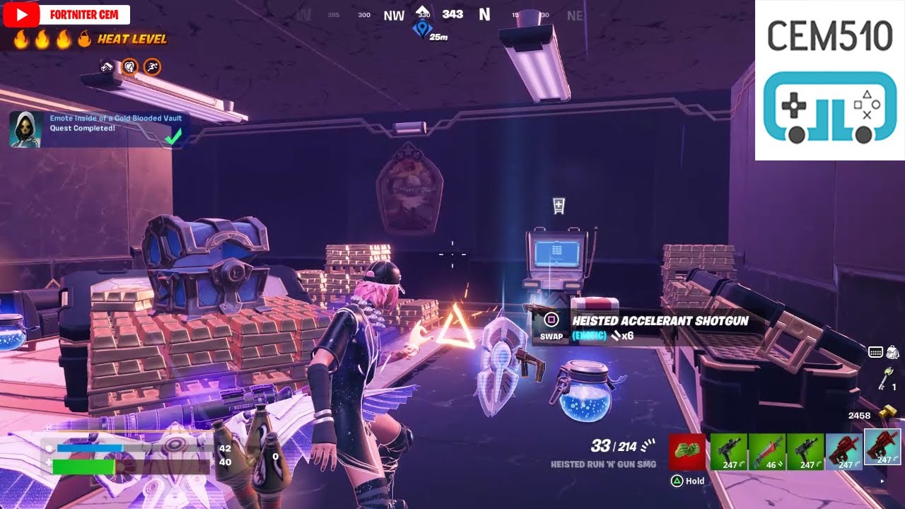 Emote inside of a Cold Blooded Vault Fortnite Most Wanted Quests - YouTube