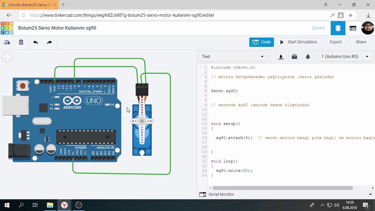 Servo Motor Control Using Arduino Tinkercad Arduino Tinkercad Images