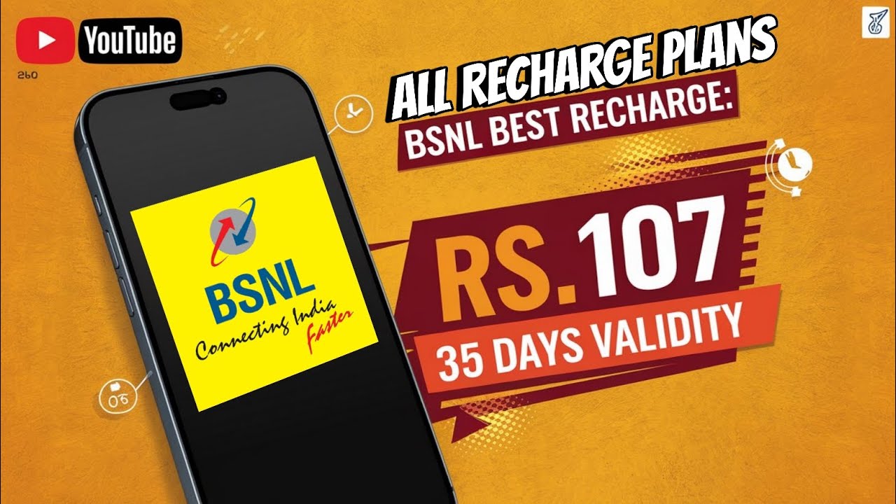 BSNL Best Recharge Plan 2024 || BSNL Best Offer || BSNL Rs.107 Plan ...