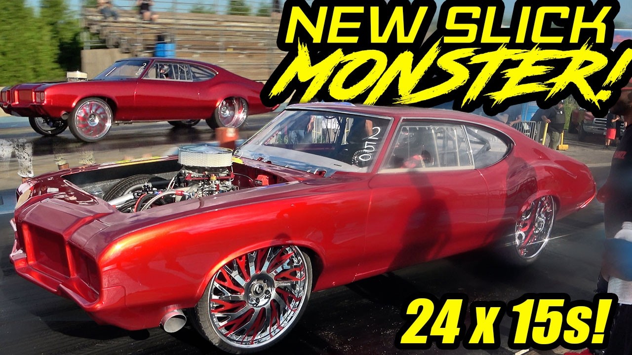 THIS NEW 24" SLICK GRUDGE CAR IS A MONSTER! Nitrous Big Block Cutlass ...