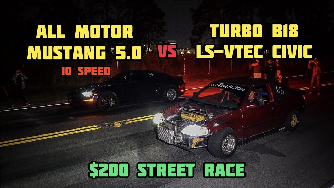 TURBO B18B1 LS VTEC CIVIC EK VS ALL MOTOR MUSTANG 5.0 10 SPEED | $200 ...