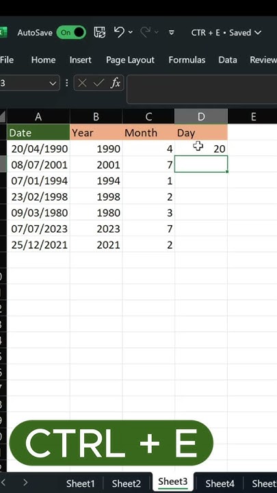 Best Excel Hints - Avoid Formulas! Instead, Use "Ctrl + E" - YouTube