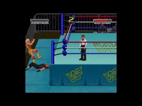 WWF Super Wrestlemania (SNES)- The Undertaker vs. Hulk Hogan - YouTube