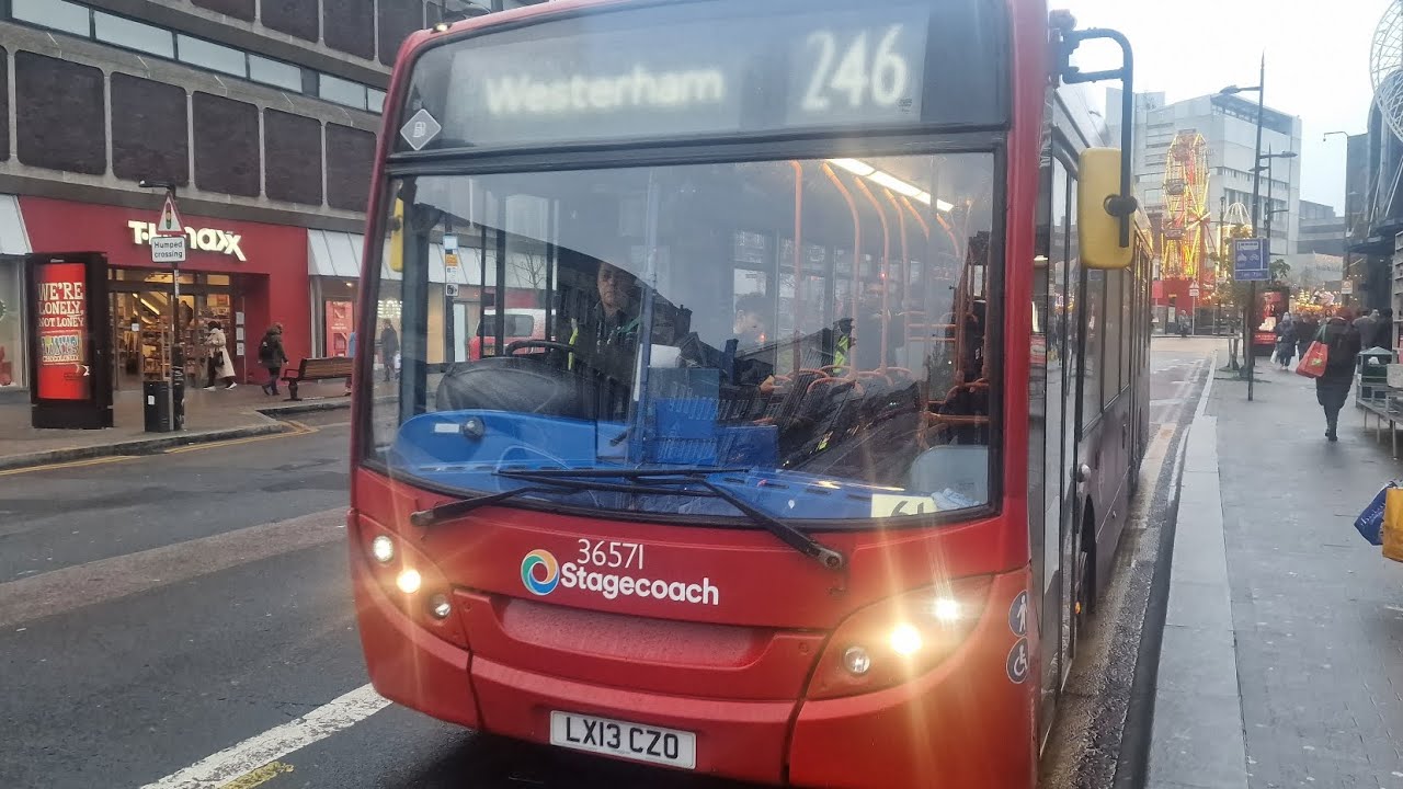 Stagecoach London ADL Enviro 200 36571 LX13 CZO Route 246 - YouTube