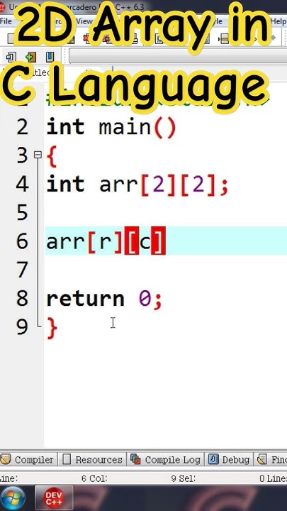 2d Array In C Language Ctutorials Ccoding Cprogramming Arraysinc