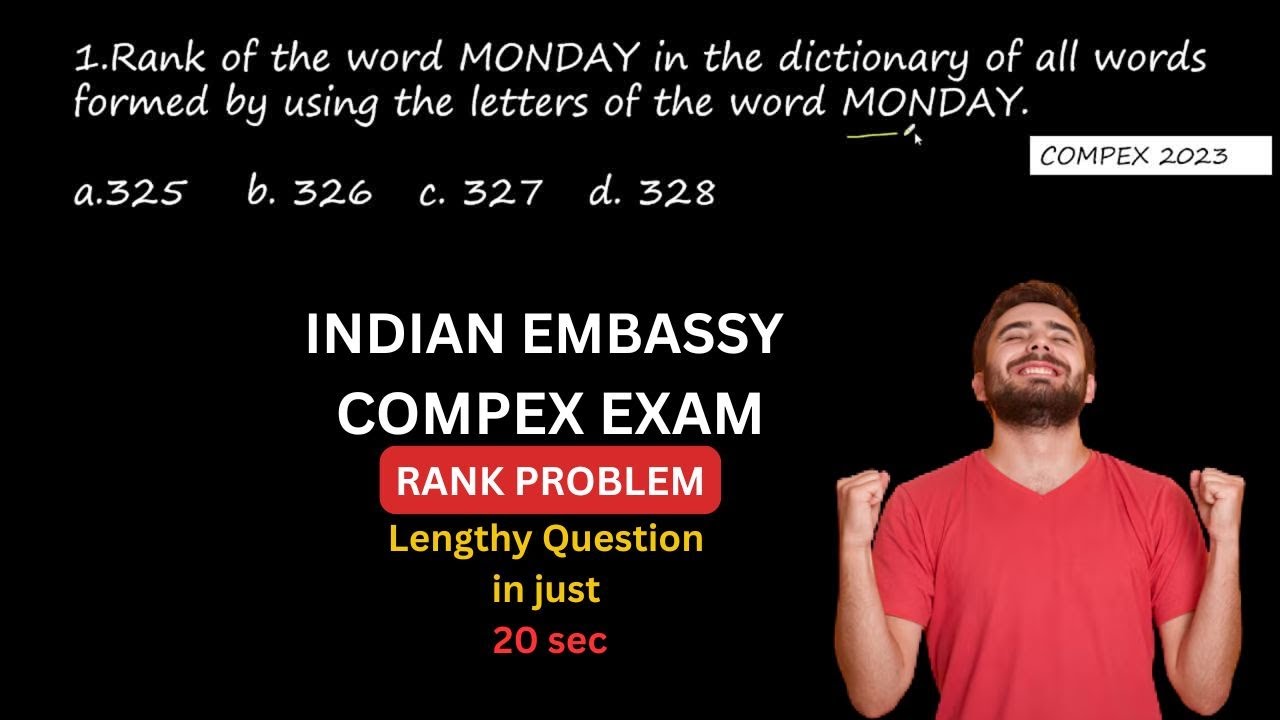 Rank finding of words in Dictionary Shortcut |Compex exam and Ioe ...