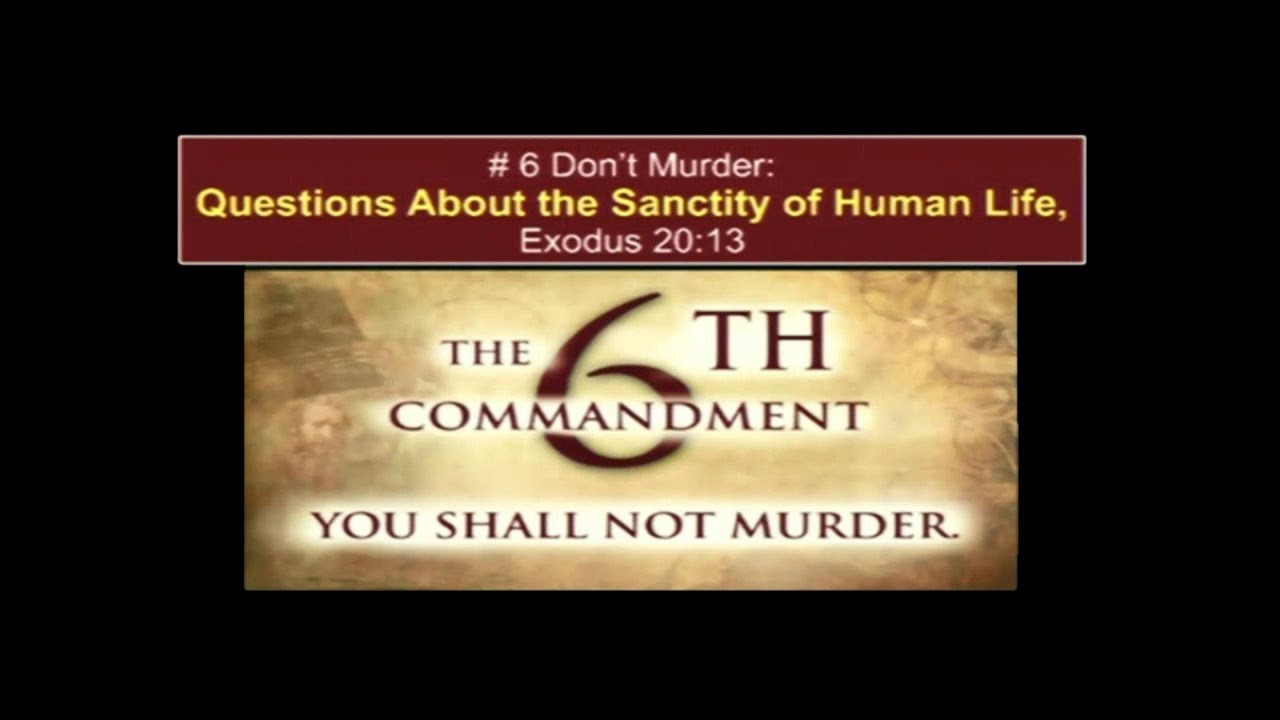 Commandment #6 - Do Not Murder, Questions about the Sanctity of Human ...