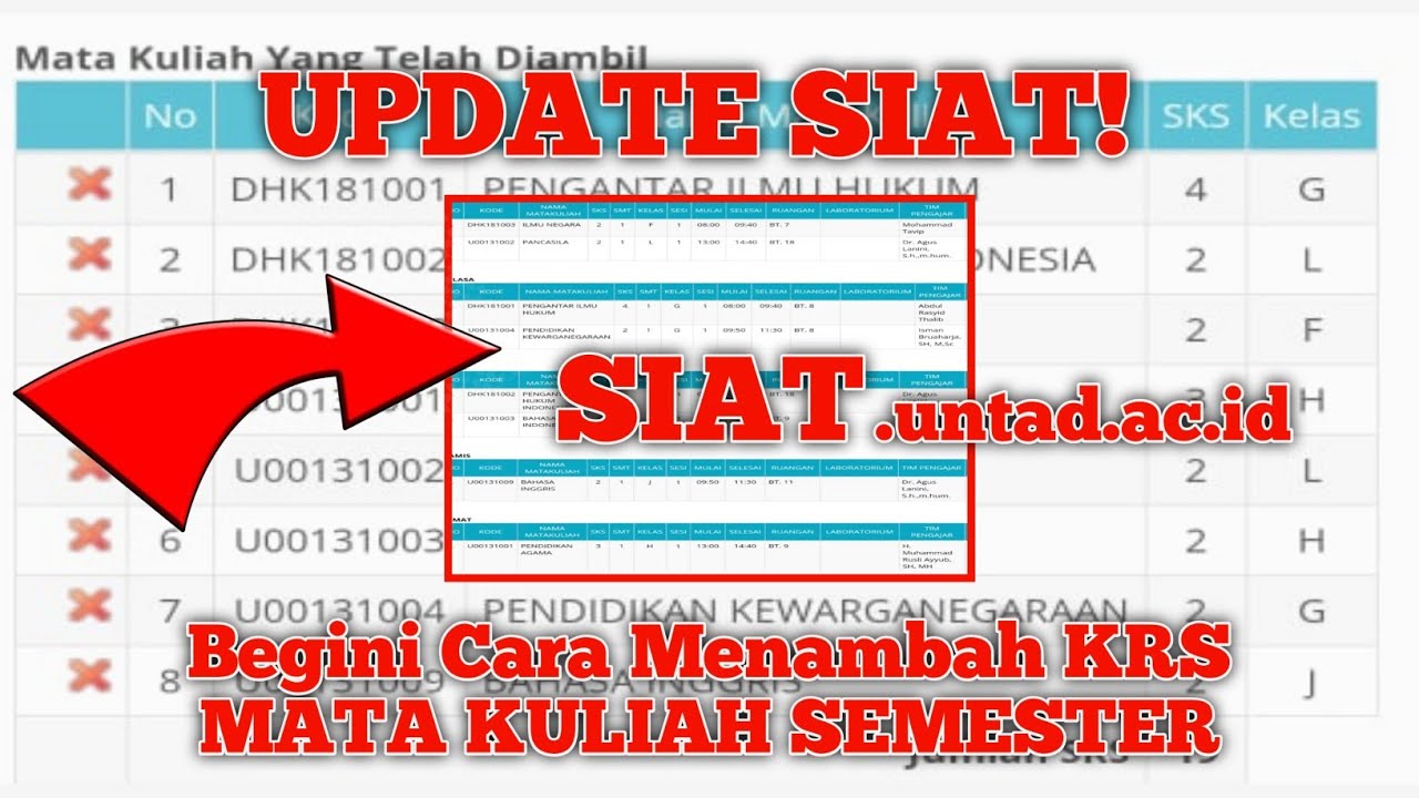 Update SIAT.untad.ac.id Begini cara menambah KRS #UNIVERSITAS TADULAKO ...