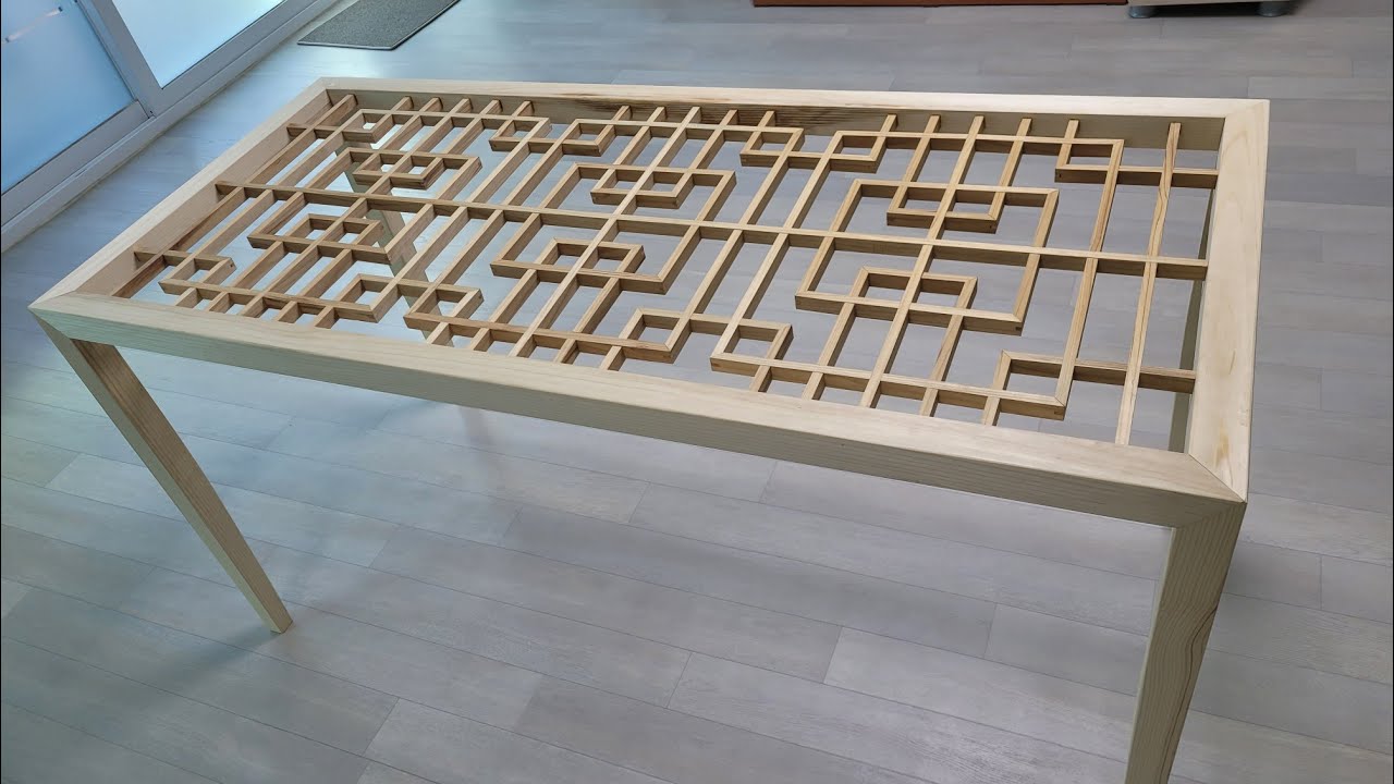 Woodworking:한국전통 문살로 식탁만들기(Dining table making) - YouTube