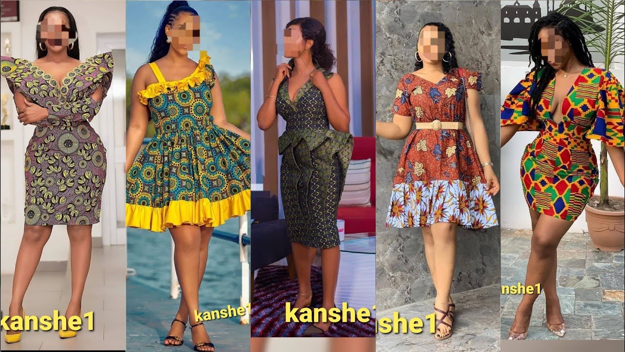 Mishono Mipya ya vitenge magauni mafupi na urefu wa kati 2020/2021 kwa ...