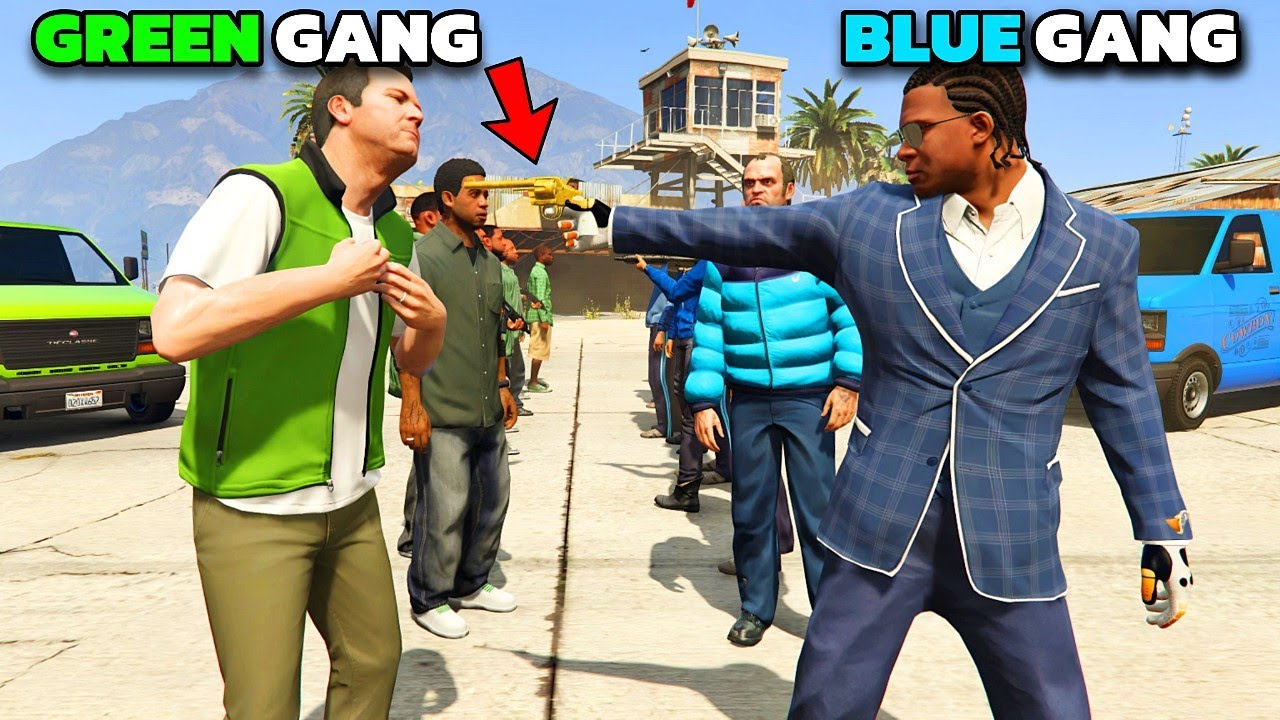 Michael Green Gang VS Franklin Blue Gang In GTA 5! | SHINCHAN GTA 5 ...