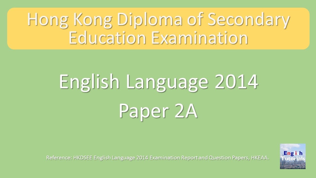 DSE English 2014 Paper 2A Writing - Analysis - YouTube
