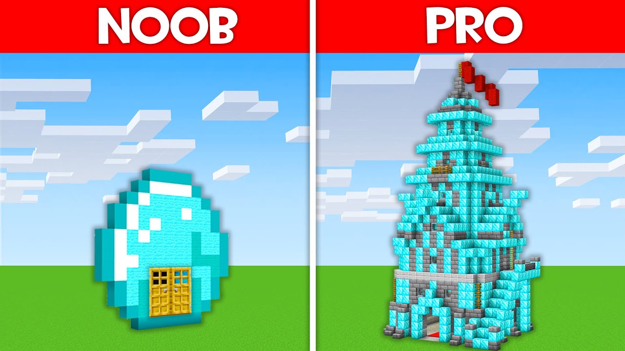 Minecraft Battle: DIAMOND BASE BUILD CHALLENGE - NOOB vs PRO vs HACKER ...