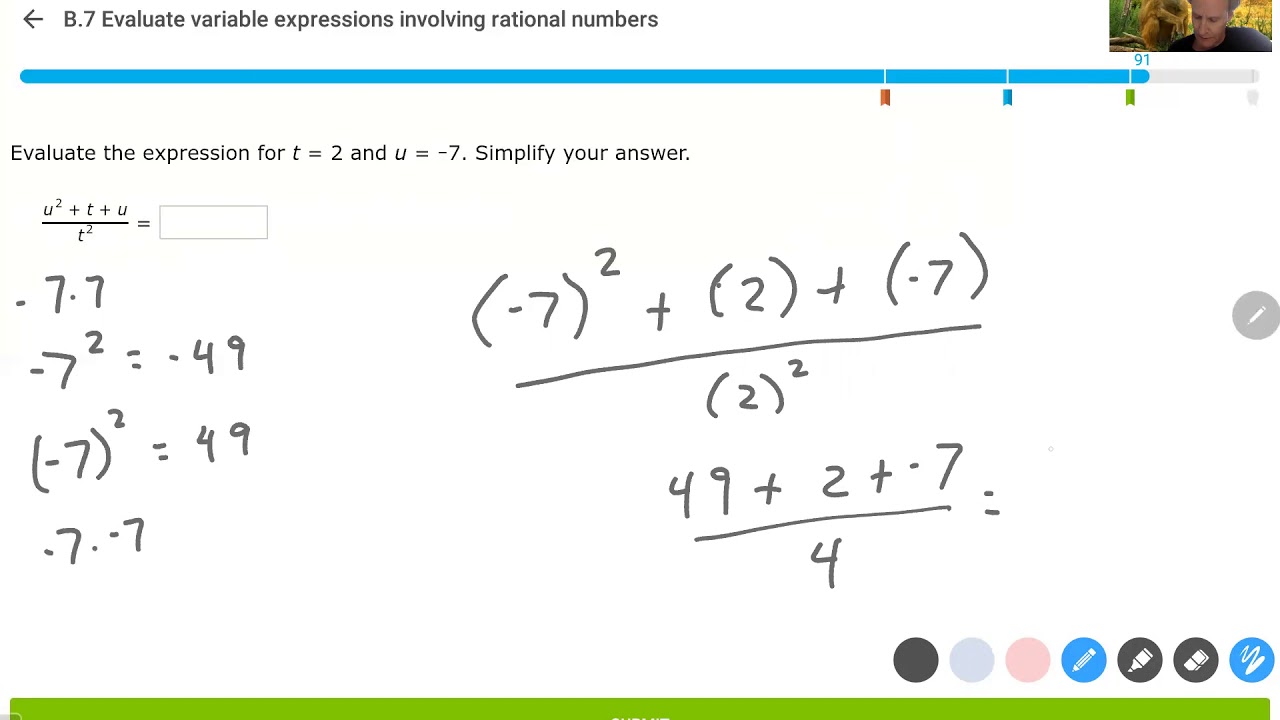 IXL Algebra1 B 7 Evaluate Variable Expressions Involving Rational IXL Algebra1 B 7 Evaluate Variable Expressions Involving Rational