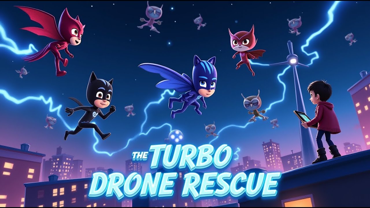 PJ Masks The Turbo Drone Rescue | Teamwork & Rescue Stories for Kids ...