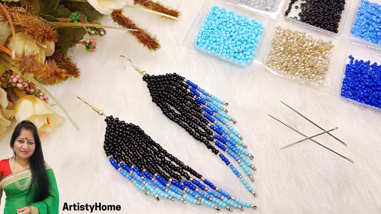 Seed Bead Earring Tutorial for beginners | DIY Earring - YouTube