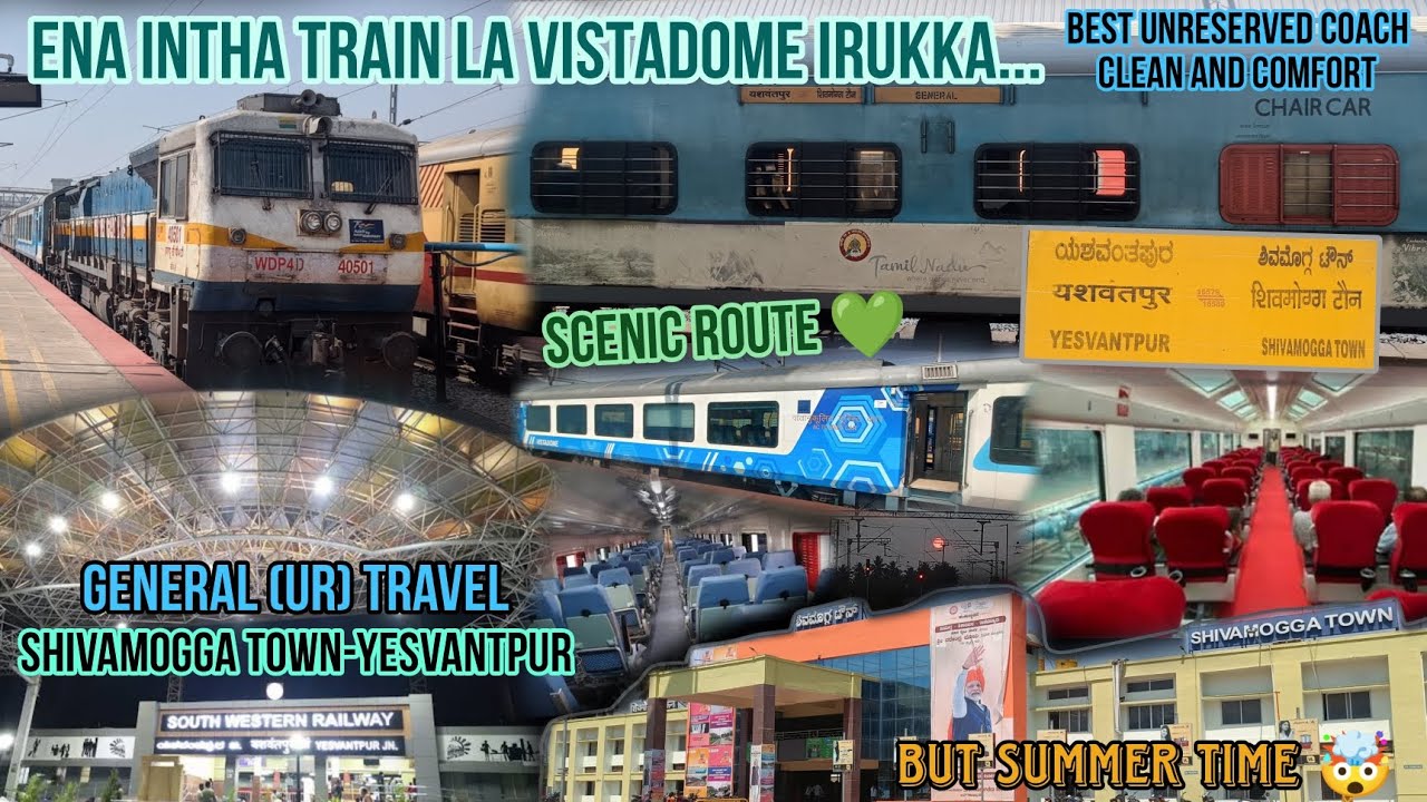 🚂YESVANTPUR INTERCITY EXPRESS VLOG!!Shivamogga town-Yesvantpur|Scenic ...