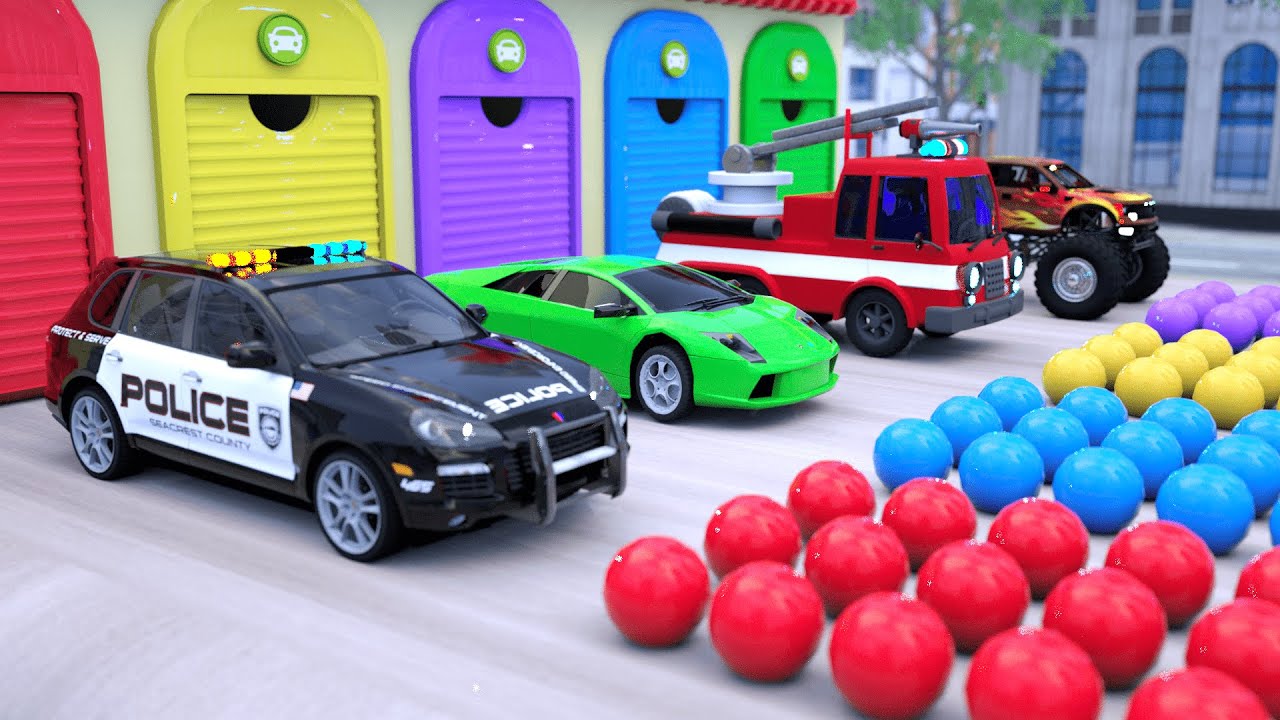Learn Colors with RACING CARS | Cars Cartoons for KIDS | Truck Cartoons ...
