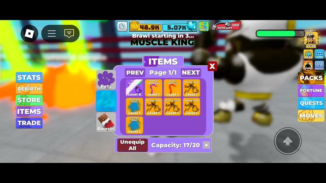 my inventory in muscle legends !Muscle Legens Roblox - YouTube