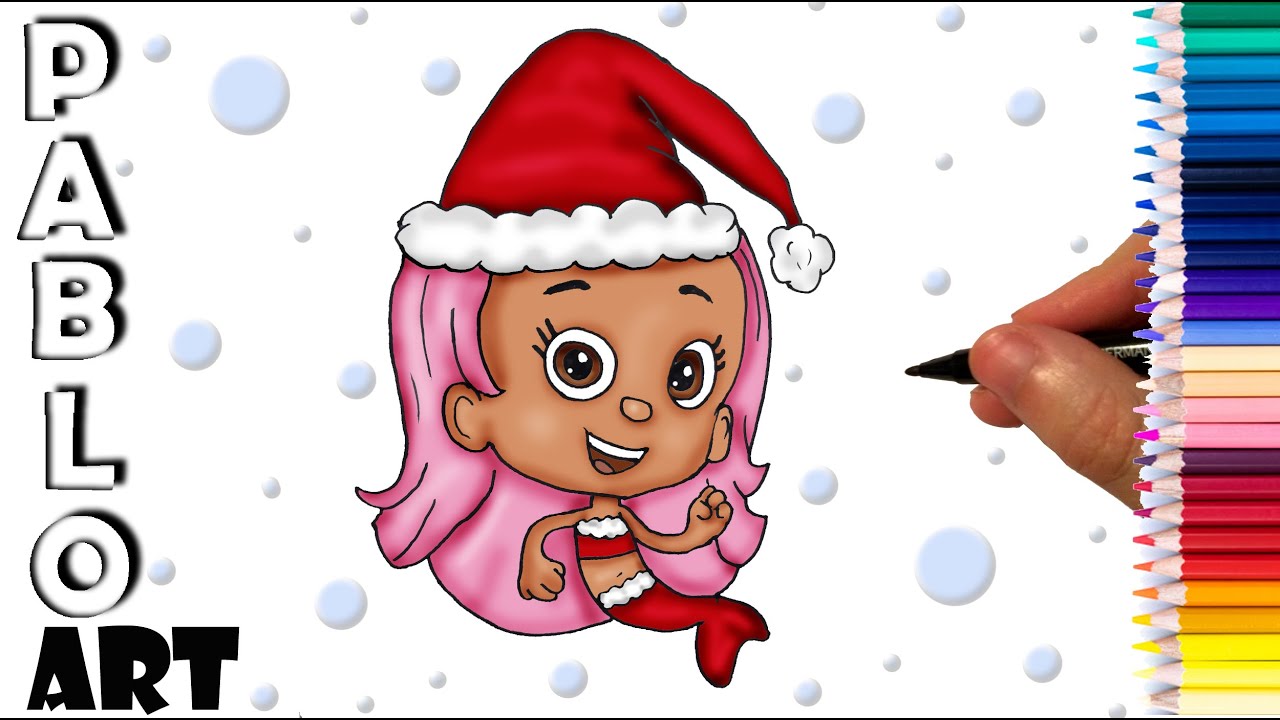 How to Draw 🎅 Molly from Bubble Guppies christmas | Learn to Draw step ...