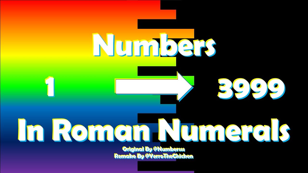 Numbers 1 To 3999 In Roman Numerals - YouTube