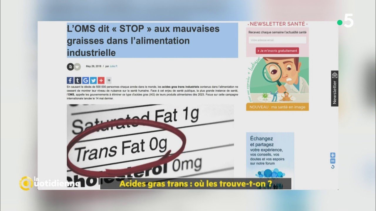 Acides gras trans : où les trouve-t-on ? - YouTube