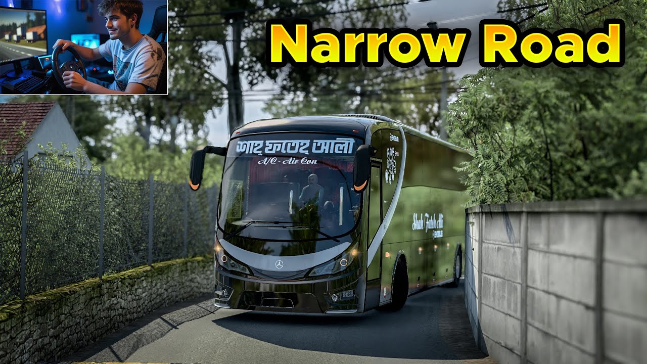 Narrow Road Bus game || Realistic Bus Game || Euro Truck Simulator 2 ...