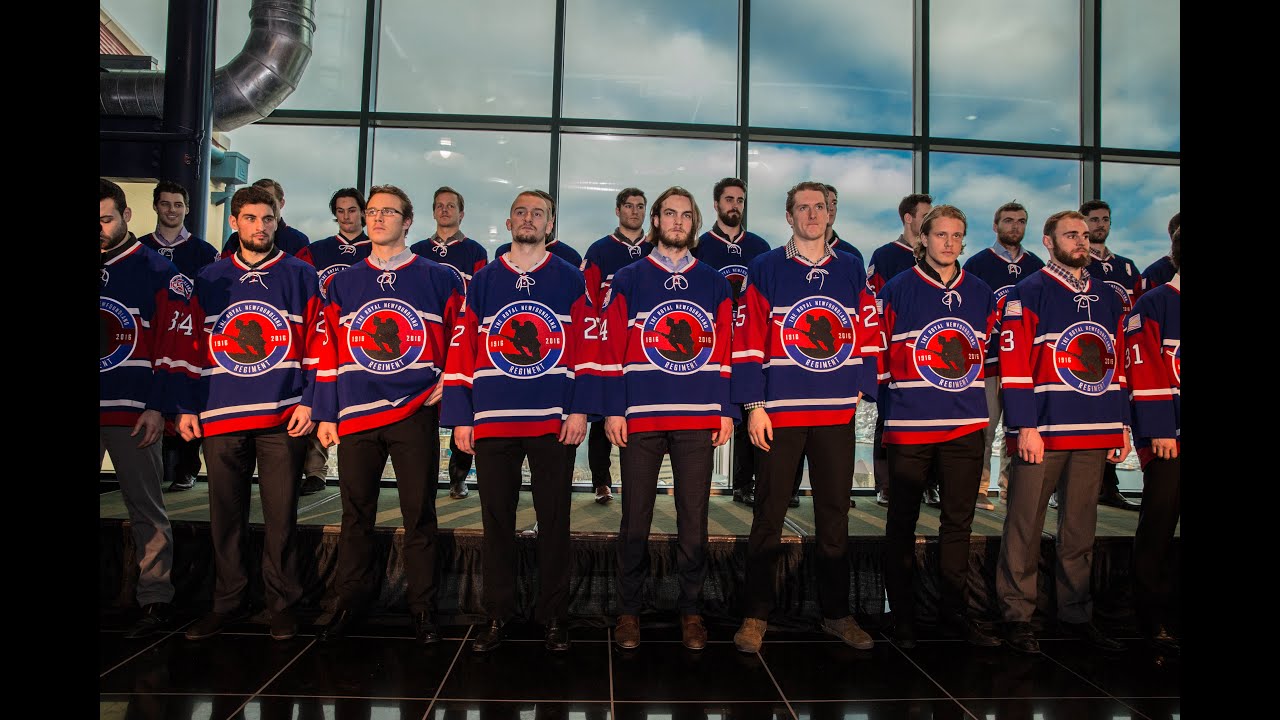 IceCaps Unveil Newfoundland Regiment Tribute Jersey at The Rooms - YouTube