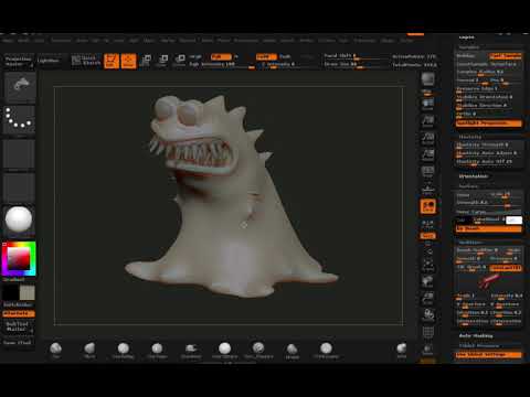 How to make Slime Monster in Zbrush - YouTube