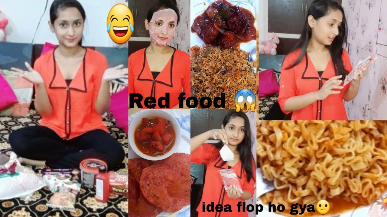 I Only Ate Red Food For 24 Hours ️ | Red Food Challenge | YUMMY😋 ...