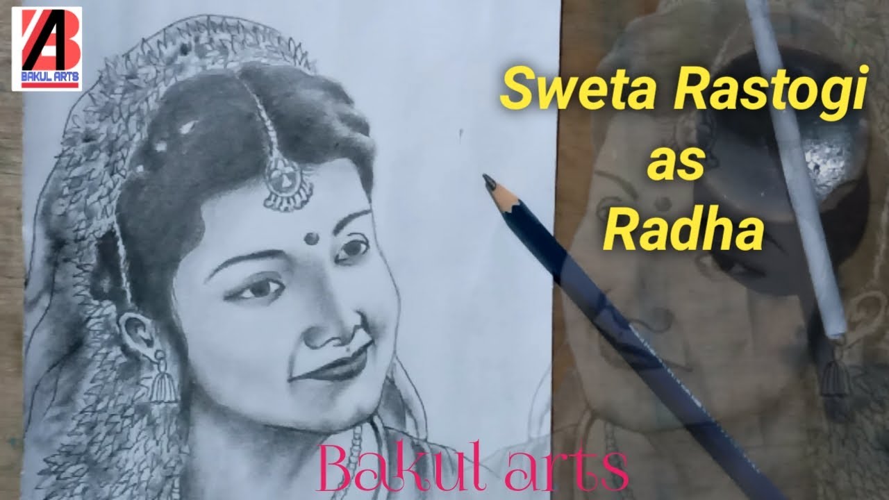 How to draw- Sweta Rastogi as radha..pencil drawing// friend request ...