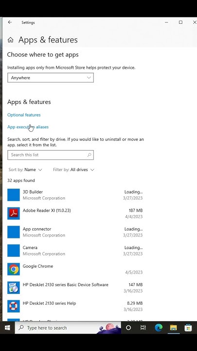 How to turn on and off app execution aliases in windows 10 - YouTube