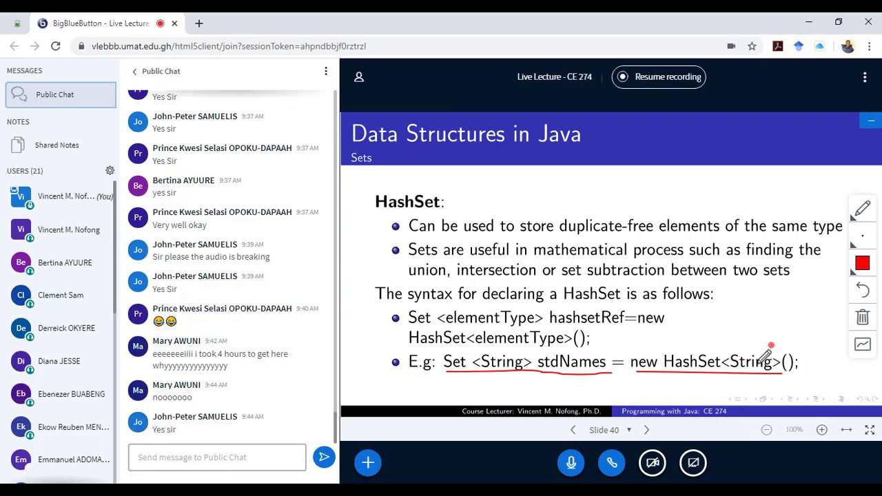 Live Lecture Recording: Programming with Java - Sets Part I - YouTube