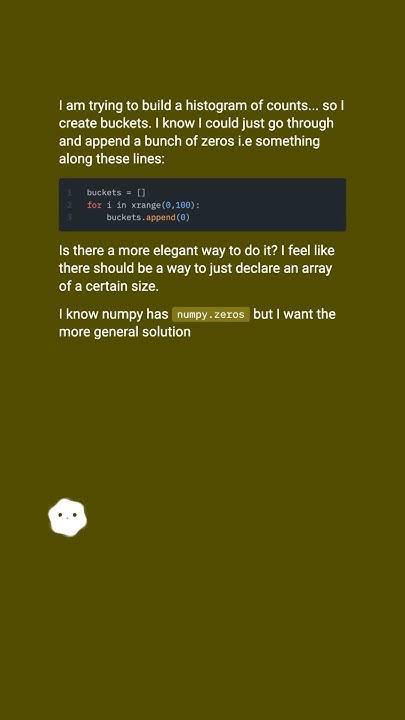 How to declare array of zeros in python (or an array of a certain size) #shorts - YouTube