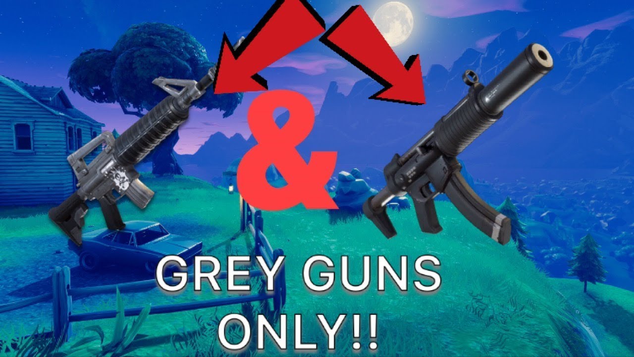 Only Using Grey Weapons to Win a Fortnite Game! - YouTube