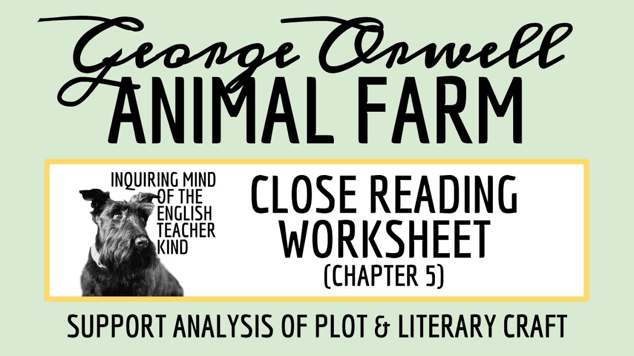 Animal Farm Chapter 5 Close Reading Inference Worksheet and Answer Key ...
