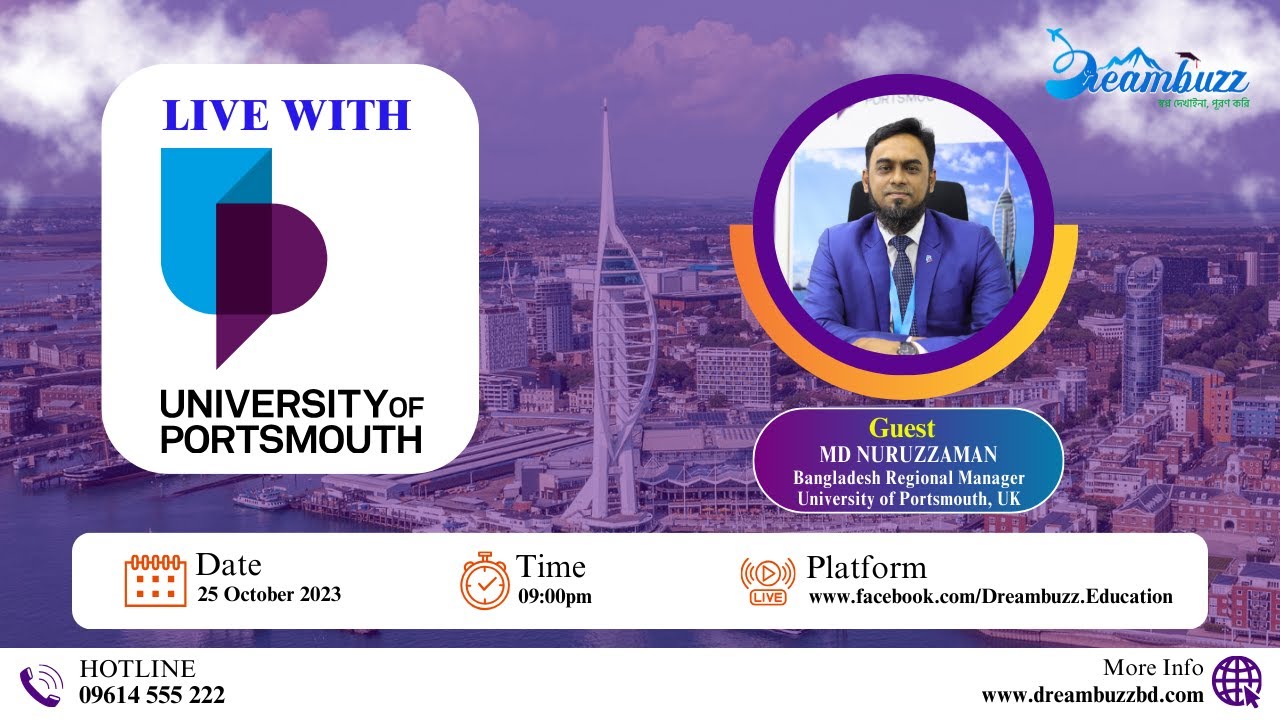 𝐋𝐈𝐕𝐄 𝐰𝐢𝐭𝐡 𝐔𝐧𝐢𝐯𝐞𝐫𝐬𝐢𝐭𝐲 𝐨𝐟 𝐏𝐨𝐫𝐭𝐬𝐦𝐨𝐮𝐭𝐡, 𝐔𝐊 || Dreambuzz Education - YouTube