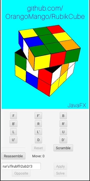 JavaFX Rubik's cube for desktop and mobile. - YouTube