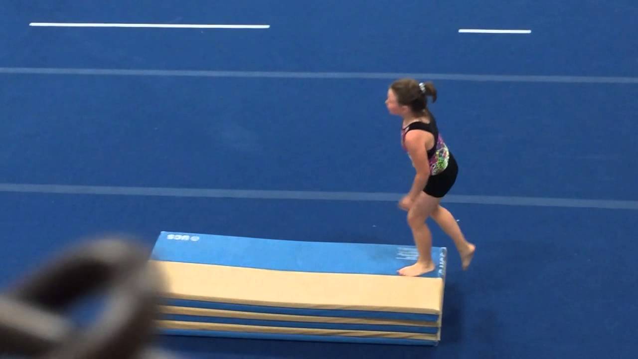Macy gymnastics - back walkover & floor - YouTube