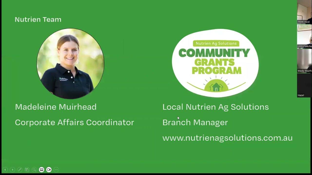 Nutrien Ag Solutions Community Grants Program Grantseeker webinar July 2023 - YouTube